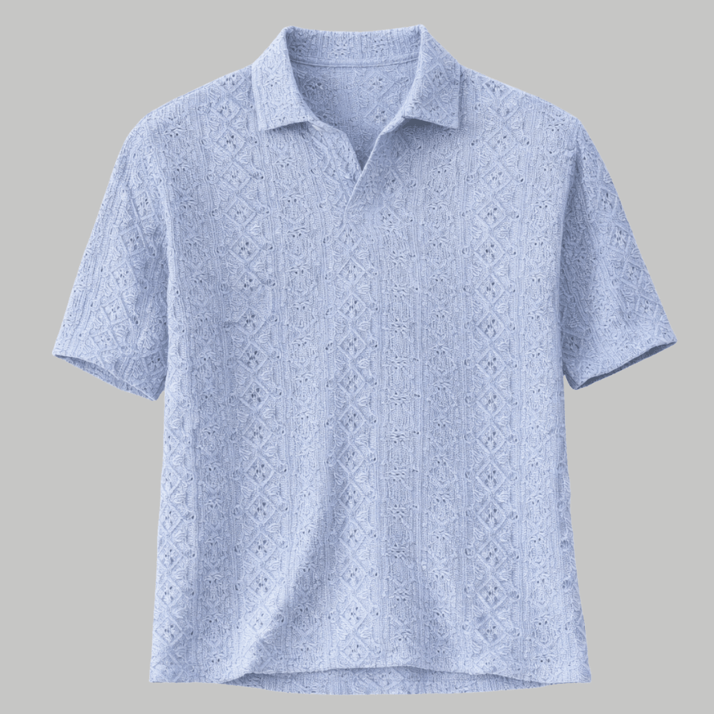 Crochet Knit Short Sleeve Polo Shirt – Montford & Co
